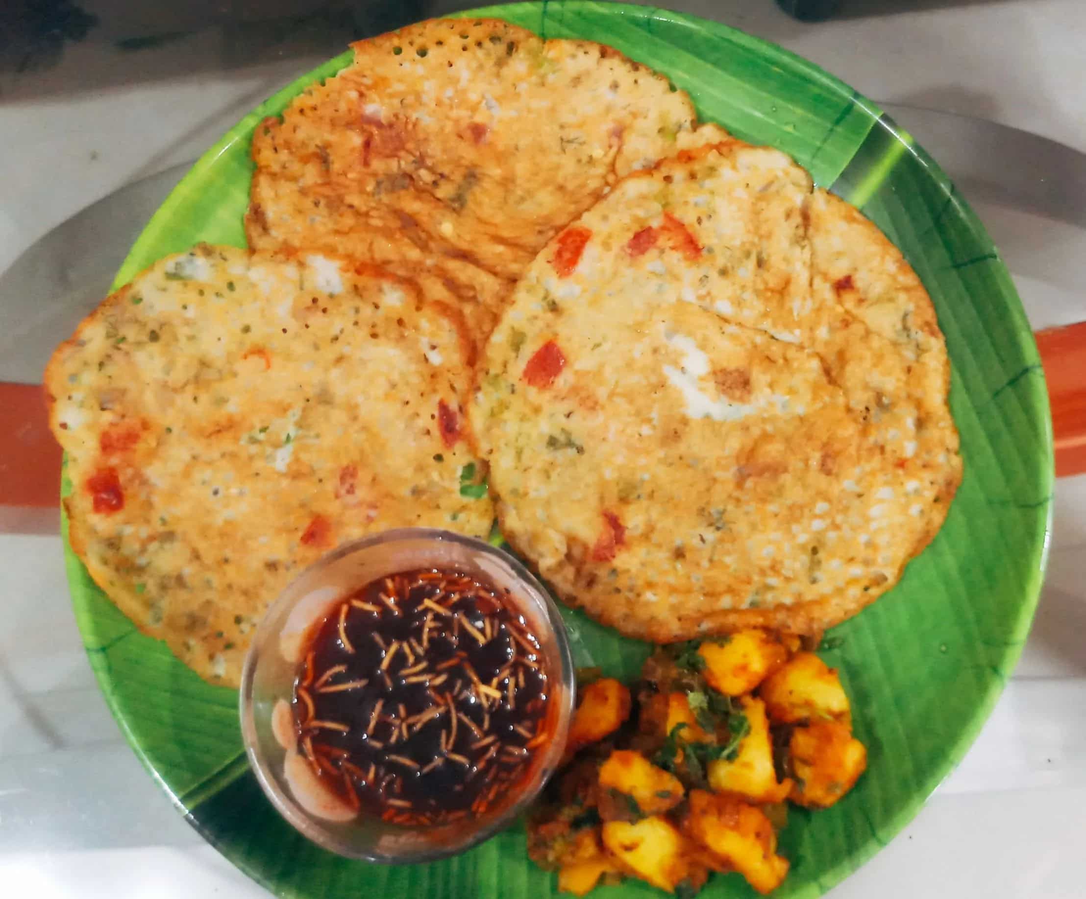 How to make Vegetable Pohe Uttapam With Dosa Aaloo Recipe