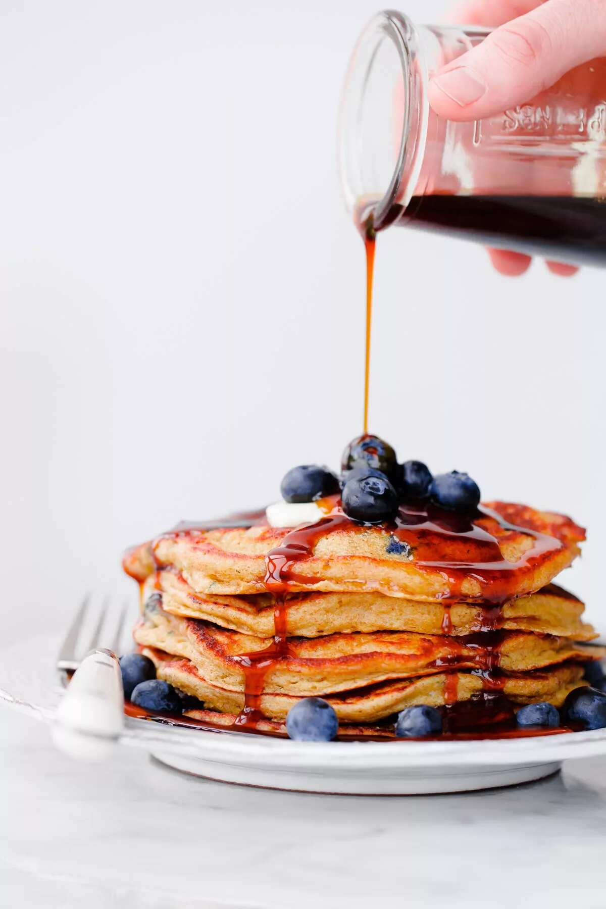 How to make Blueberry Rye Pancakes With Molasses Syrup Recipe
