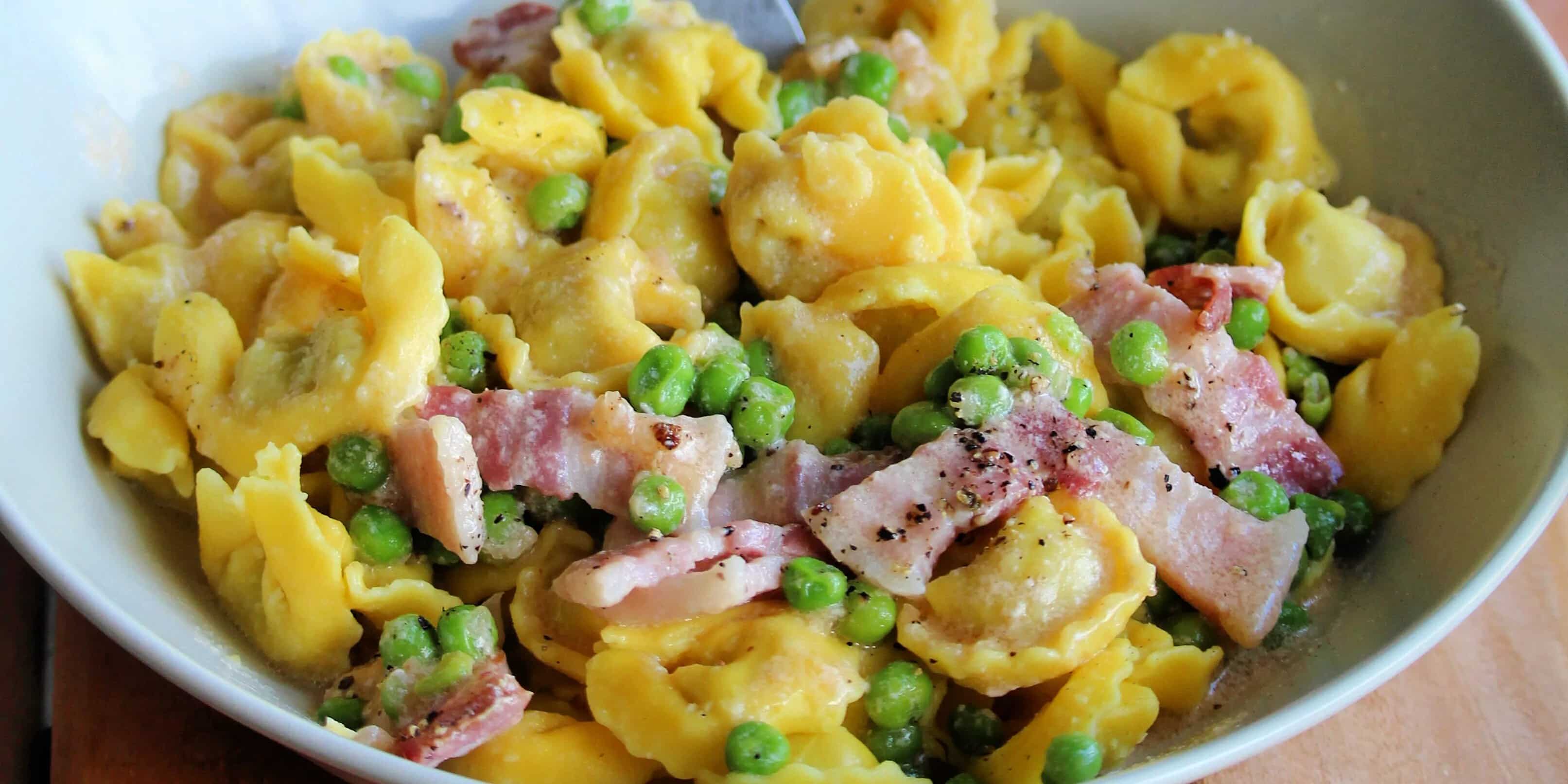 How to make Tortellini With Peas And Pancetta Recipe