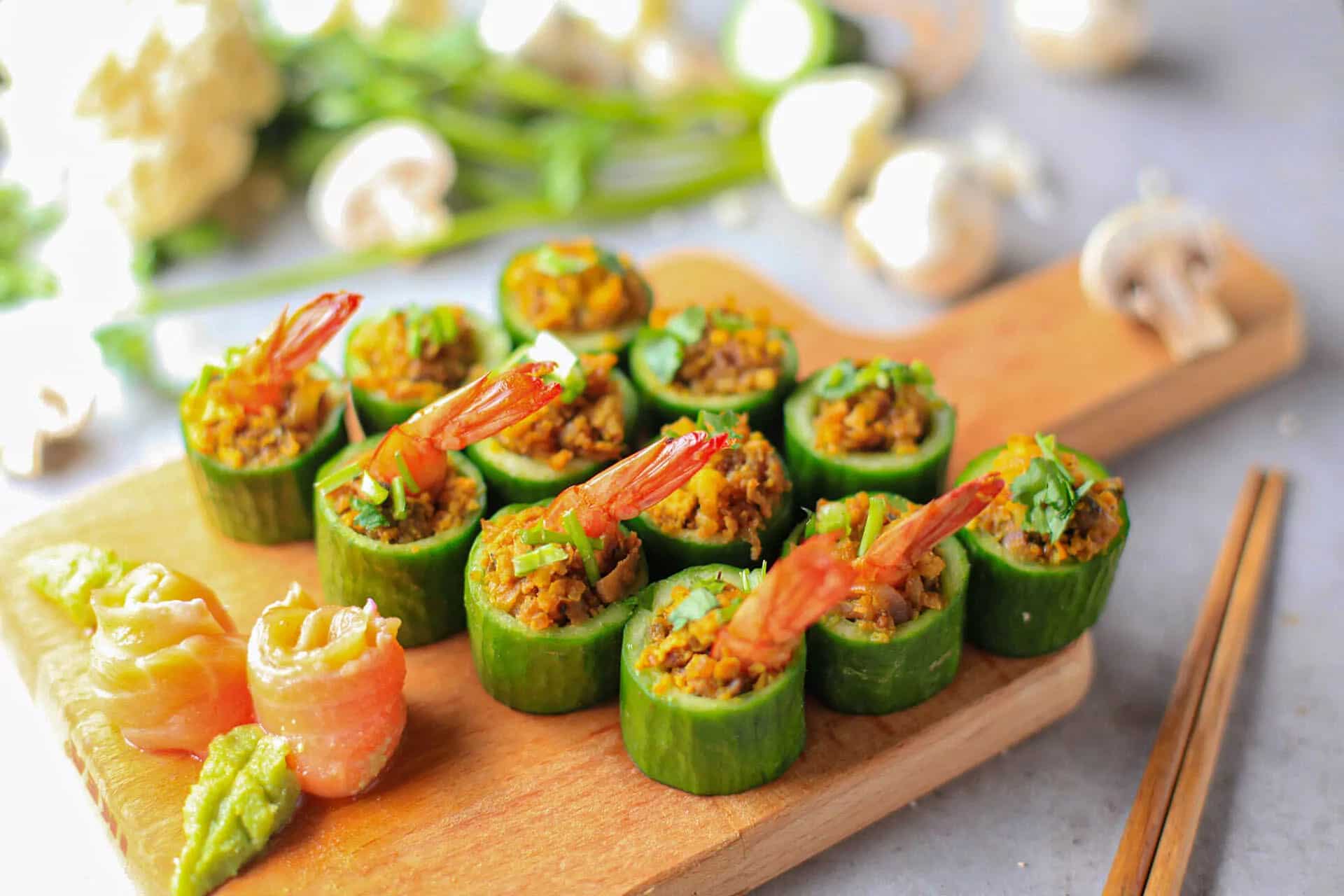How to make Keto Cauliflower Sushi Cups Recipe