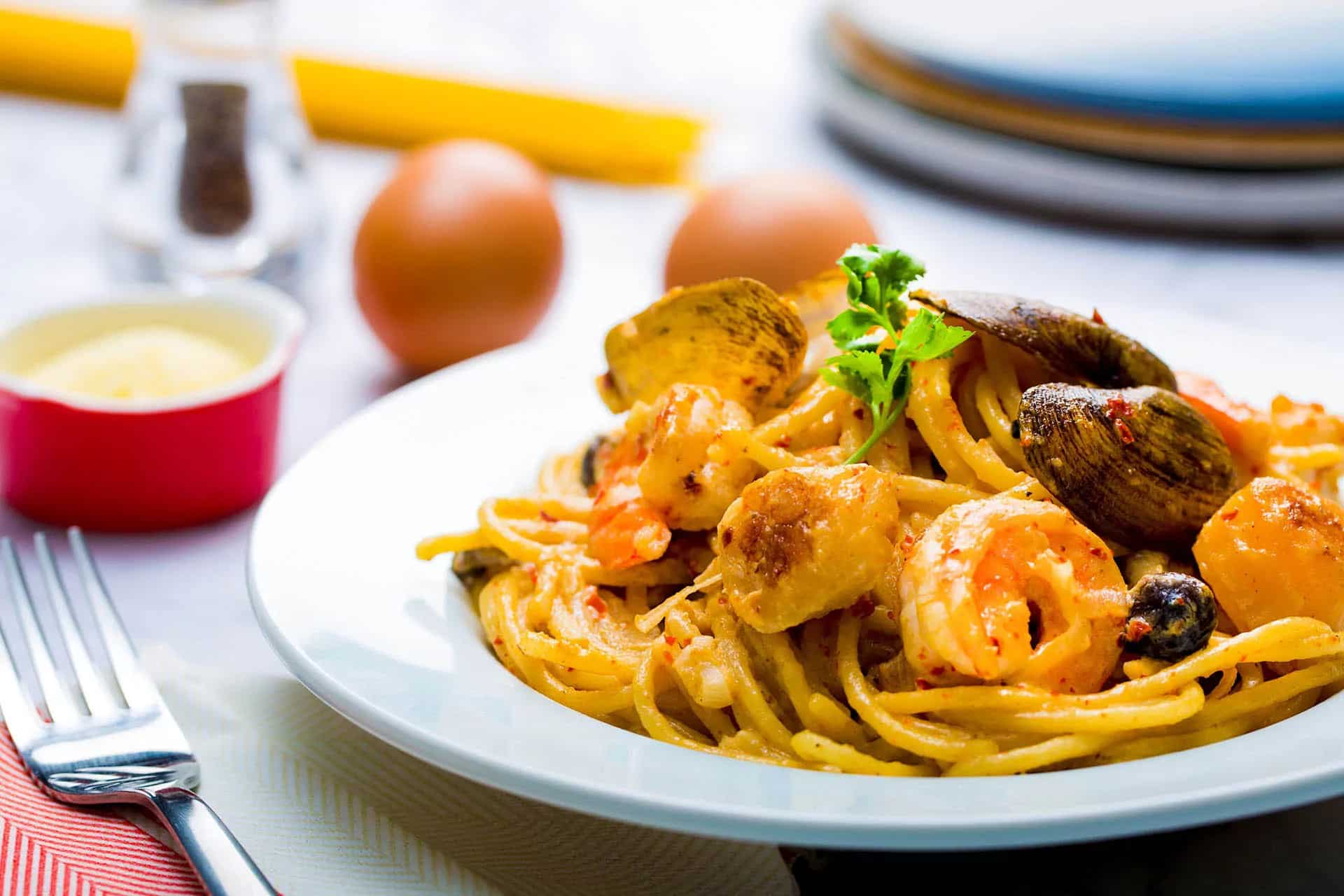 How to make Mala Seafood Cream Spaghetti Recipe