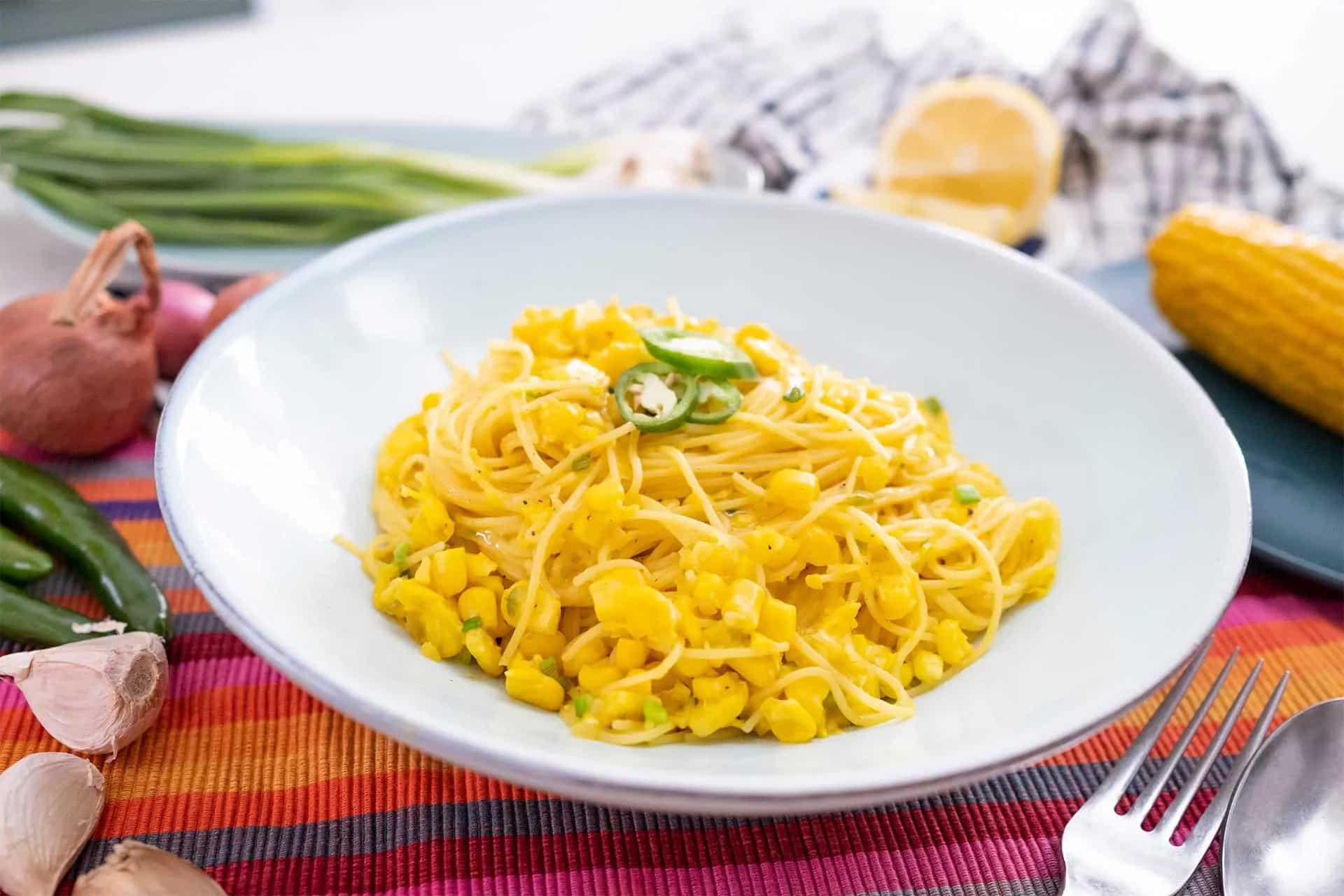 How to make One Pot Saffron Corn Pasta Recipe