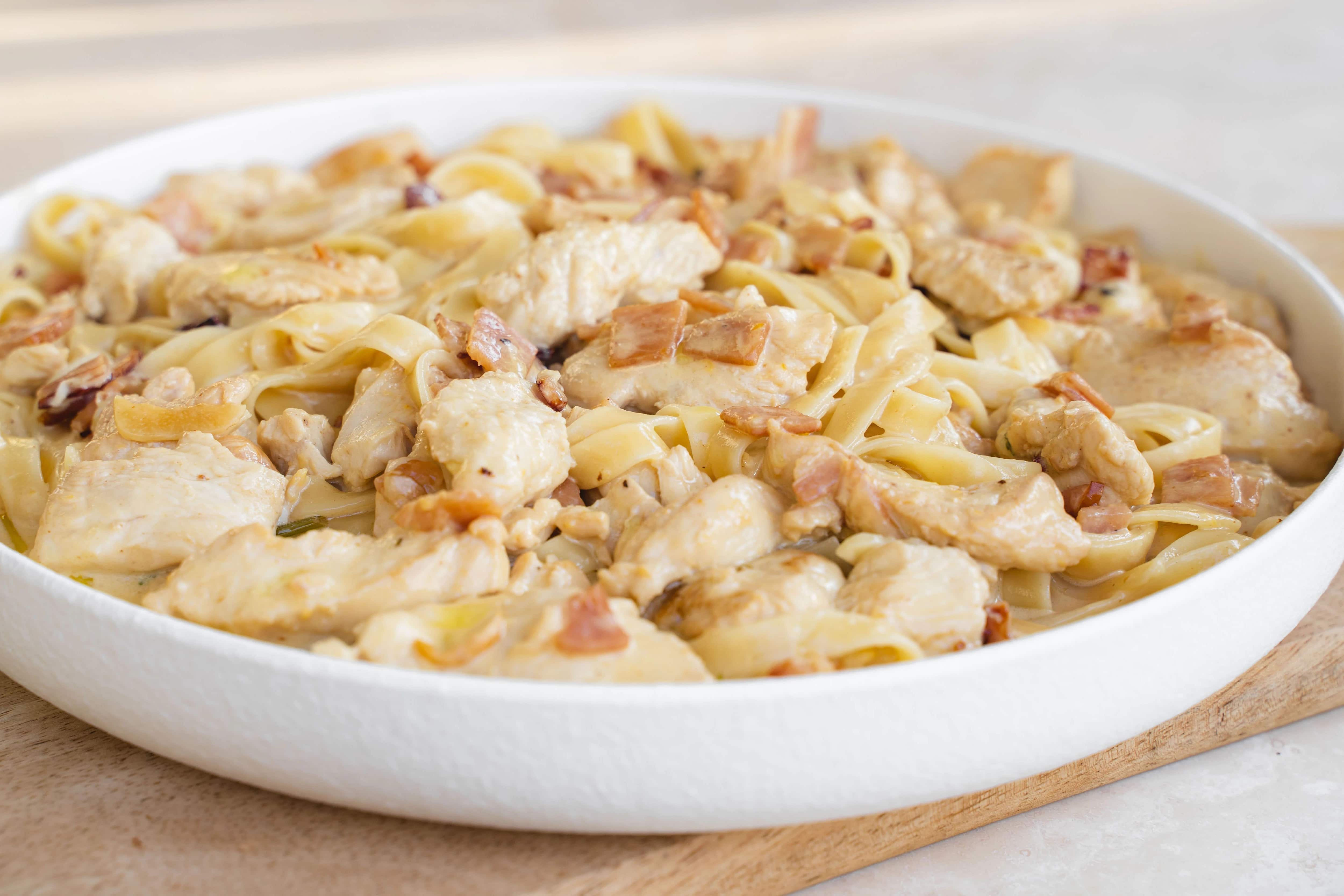 How to make Chicken And Fettuccine Carbonara Recipe