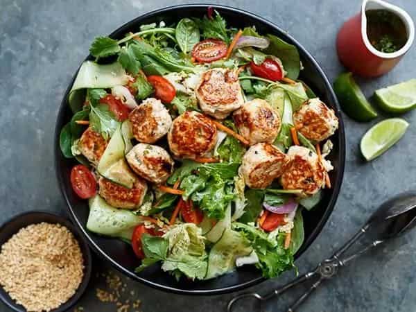 How to make Thai Chicken Meatball Salad Recipe