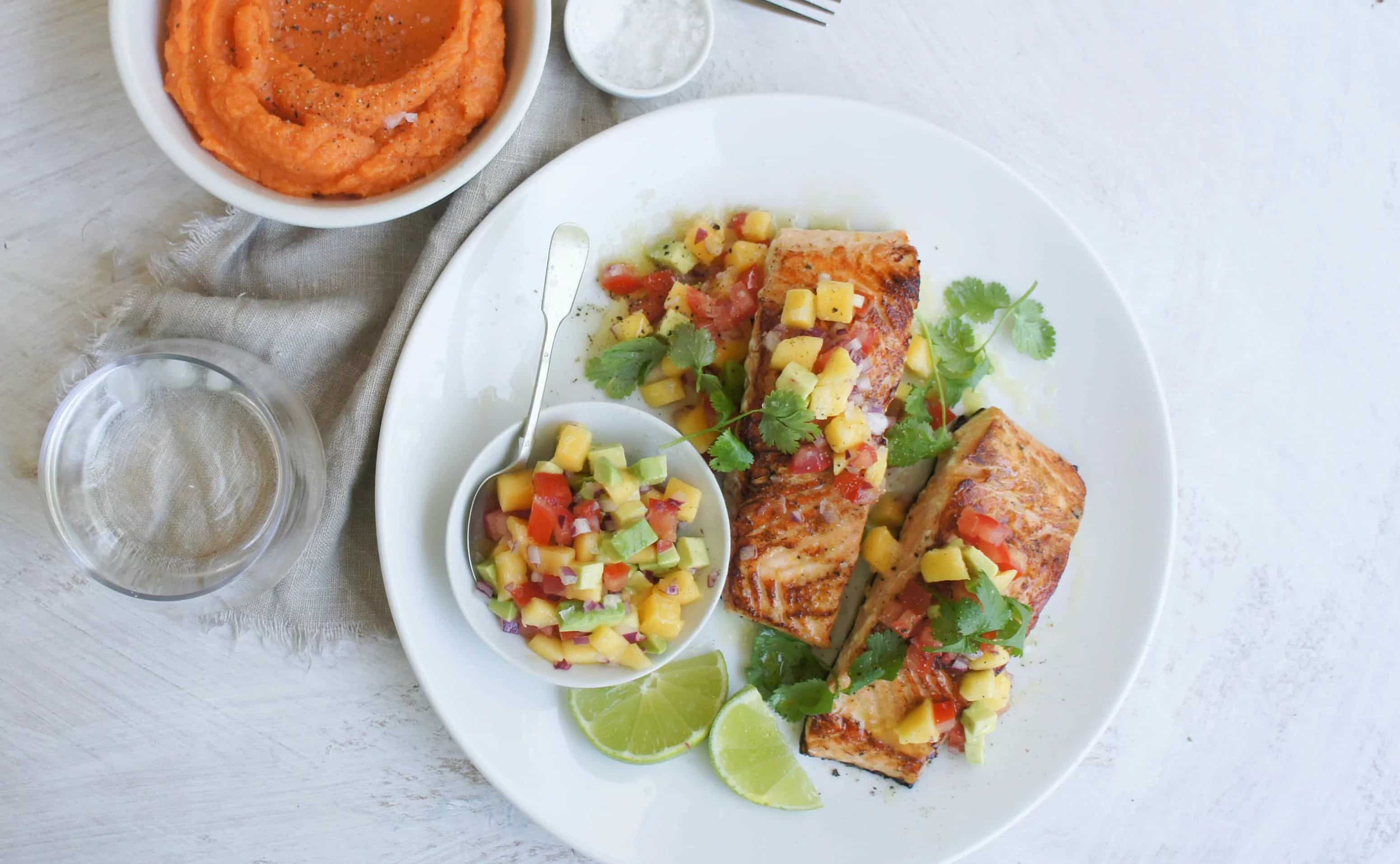 How to make Salmon Served With Maple Orange And Mango Salsa Recipe
