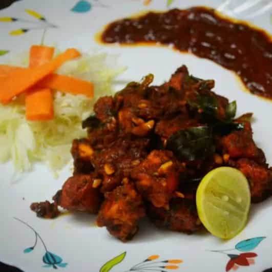 How to make Chicken 65 With Crunchy Salad And Homemade Chilli Sauce Recipe