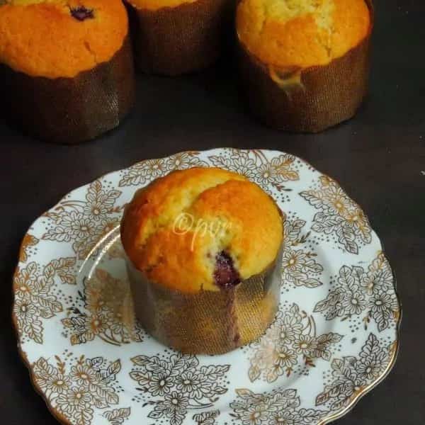 How to make Eggless Blueberry Jam Muffins Recipe