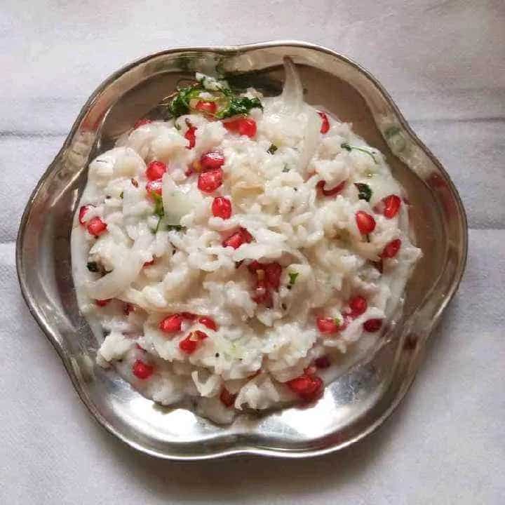 How to make Fried Onion Curd Rice Recipe