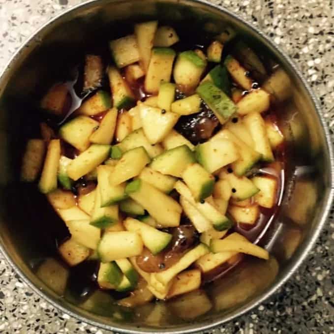 How to make Instant Mango Jaggery Pickle Recipe