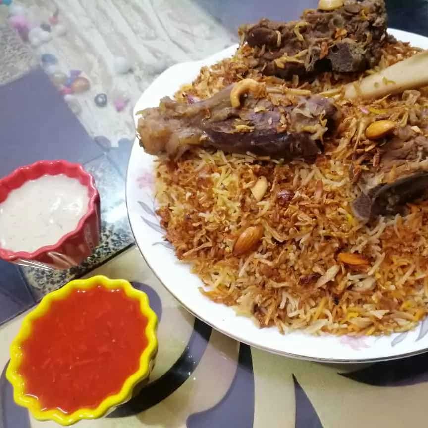 How to make Leham Mandi (goat Meat With Smoked Rice) Recipe