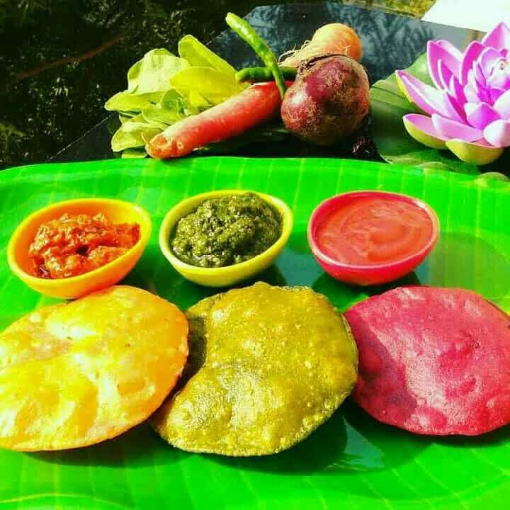 How to make Multi Coloured Pooris Recipe