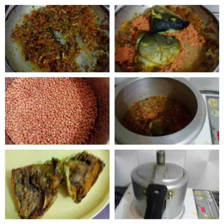 How to make Muri Masoor Ghant (fish Head With Masoor Dal) Recipe