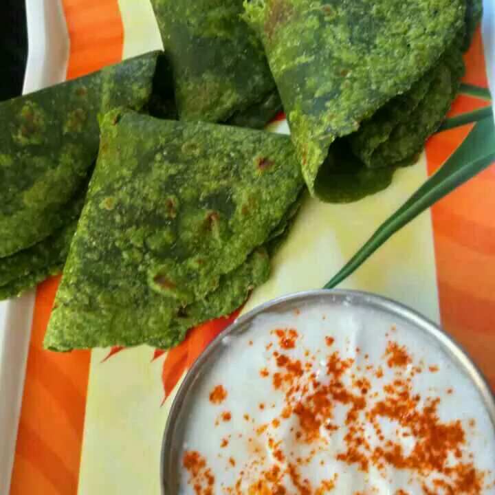How to make Palak Paratha With Curd Recipe
