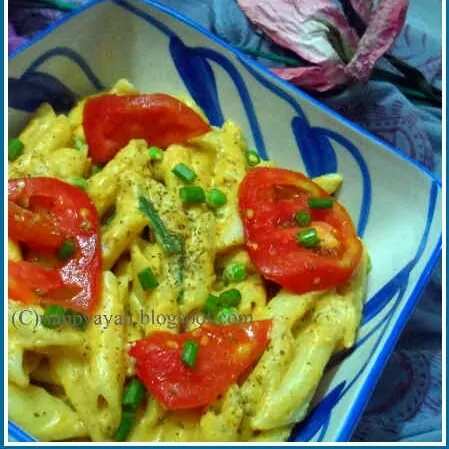 How to make Pasta In Creamy Pumpkin & Carrot Puree Recipe