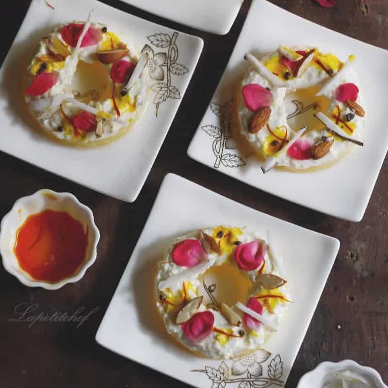 How to make Pineapple Sandesh With Orange Zest And Saffron Recipe