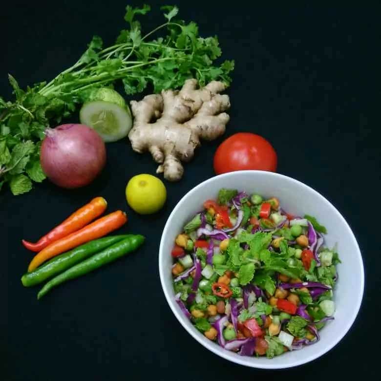 How to make Raw Chickpea And Peas Salad (kachi Chana Matar Salad) Recipe