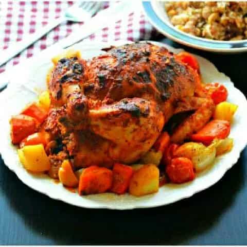 How to make Rice Stuffed Whole Chicken Roast Recipe