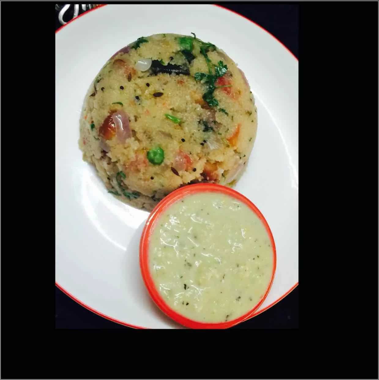 How to make Upma With Coconut Chutney Recipe