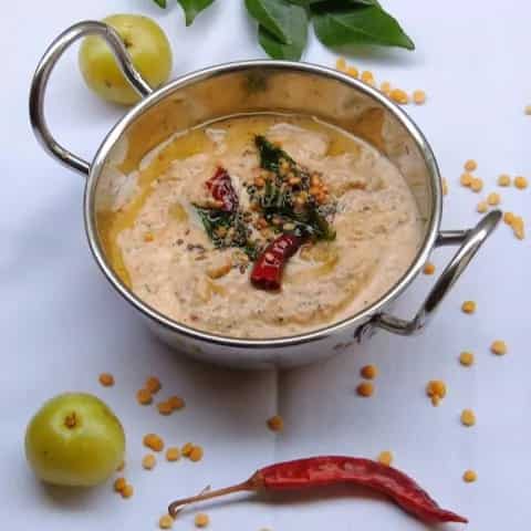 How to make Usirikaya Perugu Pachadi/gooseberry Yogurt Chutney Recipe