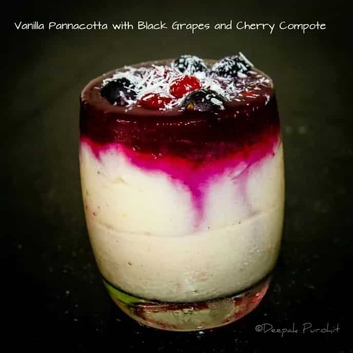 How to make Vanilla Pannacotta With Black Grape Compote & Cherry ...