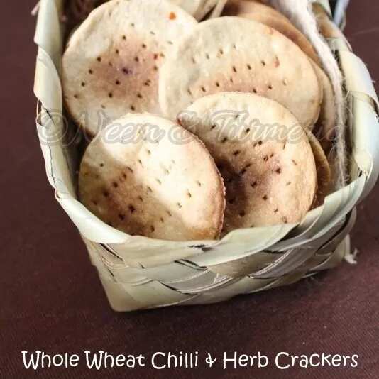 How to make Whole Wheat Chilli & Herb Crackers Recipe