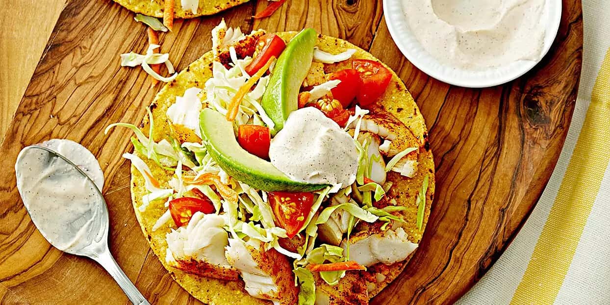 How to make Fish Tostadas With Chili Lime Cream Recipe