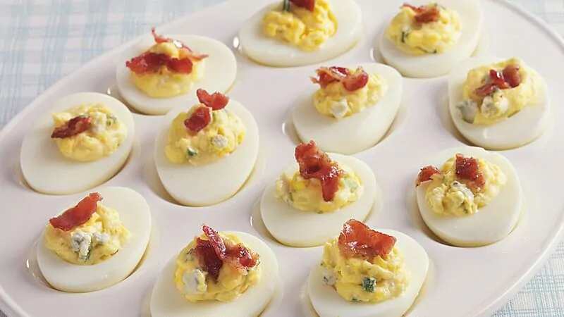 How to make Blue Cheese Bacon Deviled Eggs Recipe