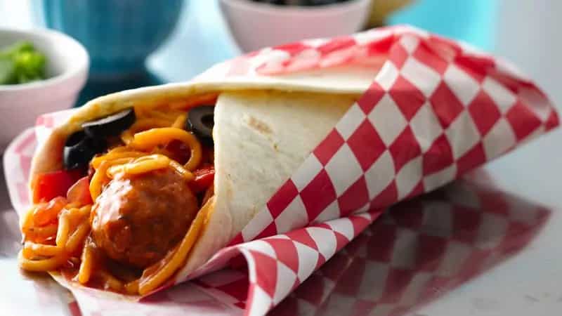 How to make Spaghetti And Meatball Wraps Recipe