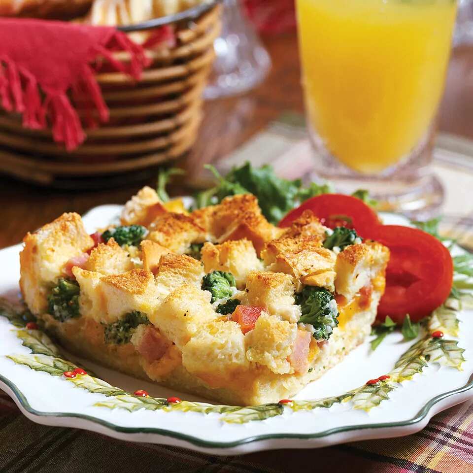 How to make Ham-broccoli Strata Recipe