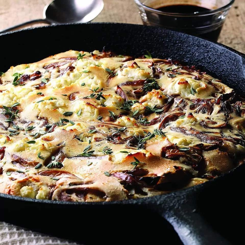 How to make Red Onion & Goat Cheese Pancake Recipe