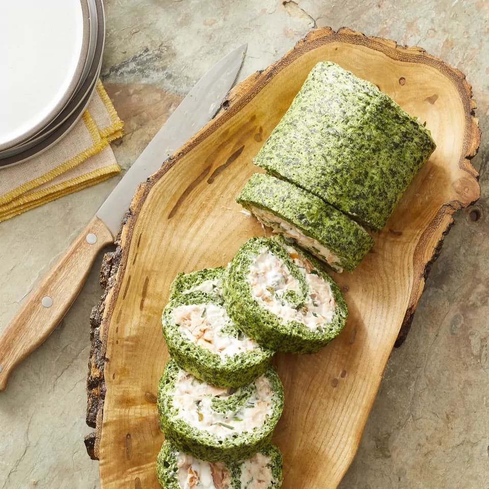 How to make Smoked Salmon & Spinach Roulade Recipe