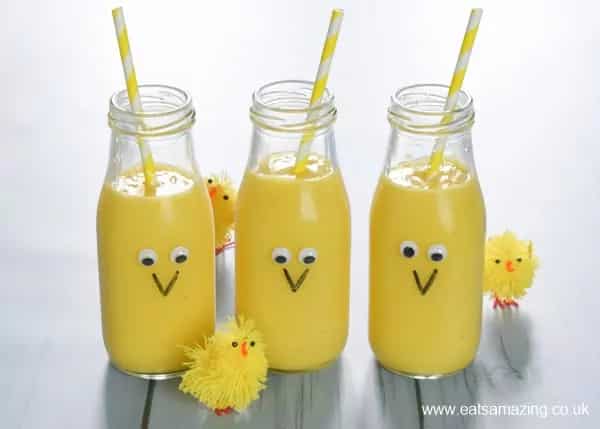 How to make Cute Chick Themed Easter Smoothie Recipe