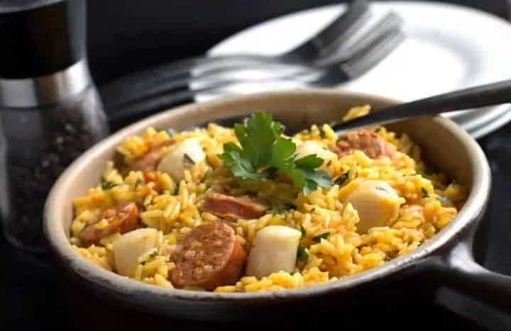 How to make One Pot Scallops & Chorizo Paella Recipe
