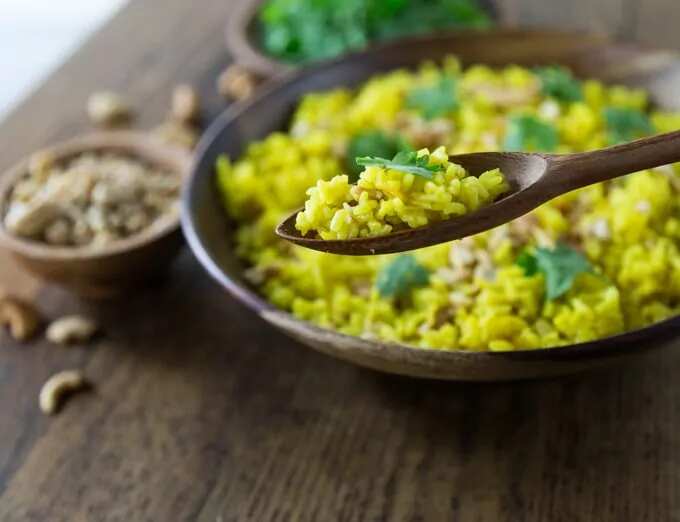 How to make Indonesian Coconut Turmeric Rice With Cashews Recipe