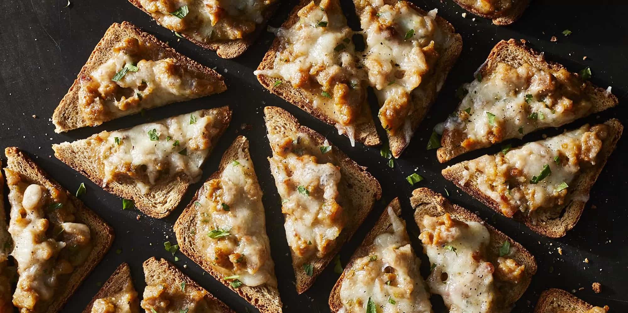 How to make Cheesy Sausage Cocktail Toasts Recipe