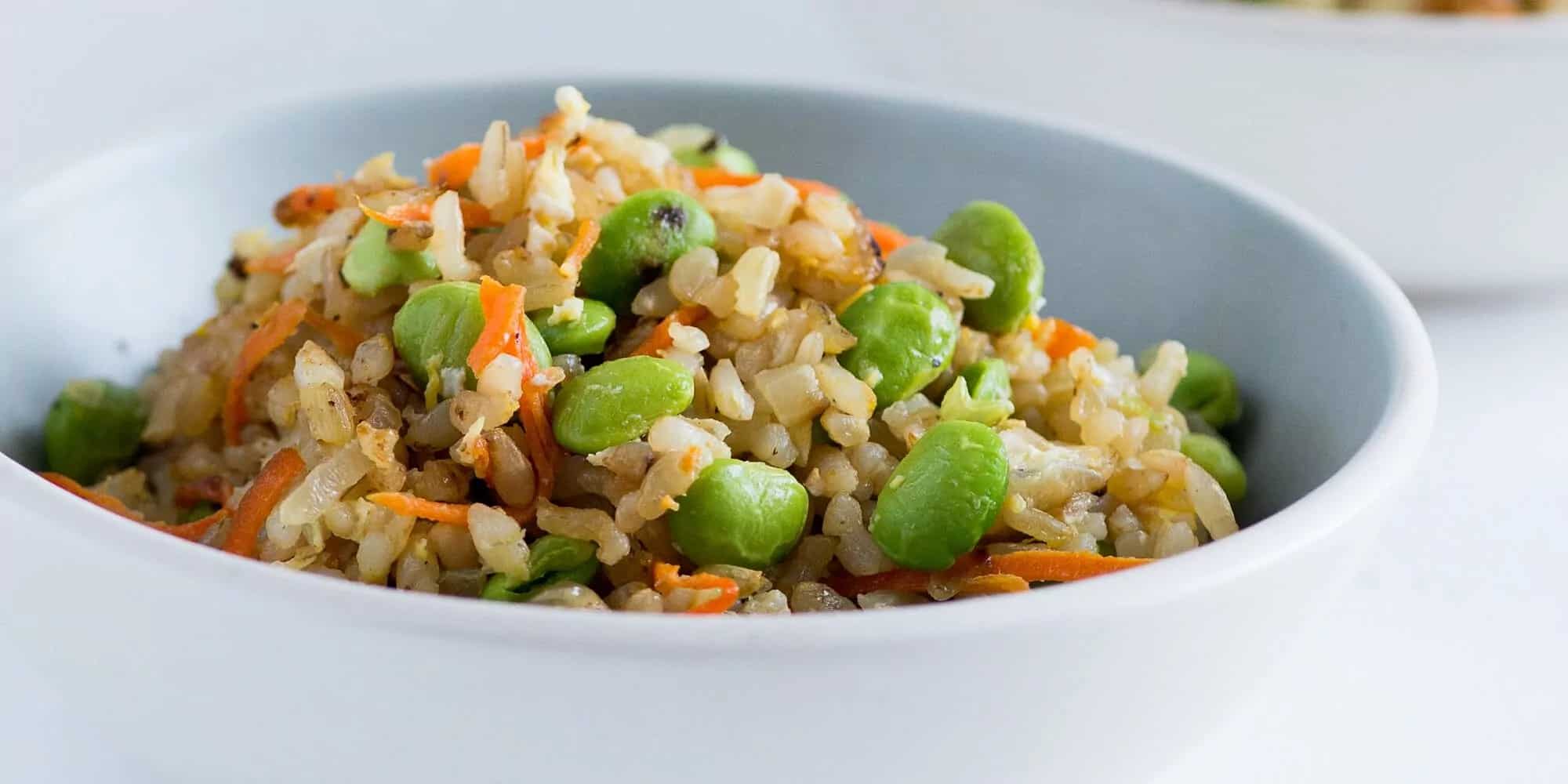 How to make Edamame Fried Brown Rice Recipe