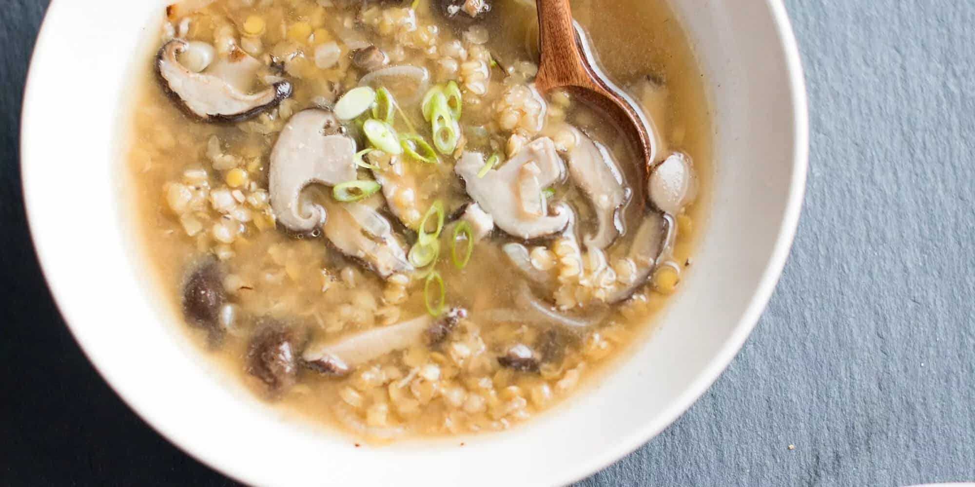 How to make Red Lentil, Miso And Shiitake Mushroom Soup Recipe