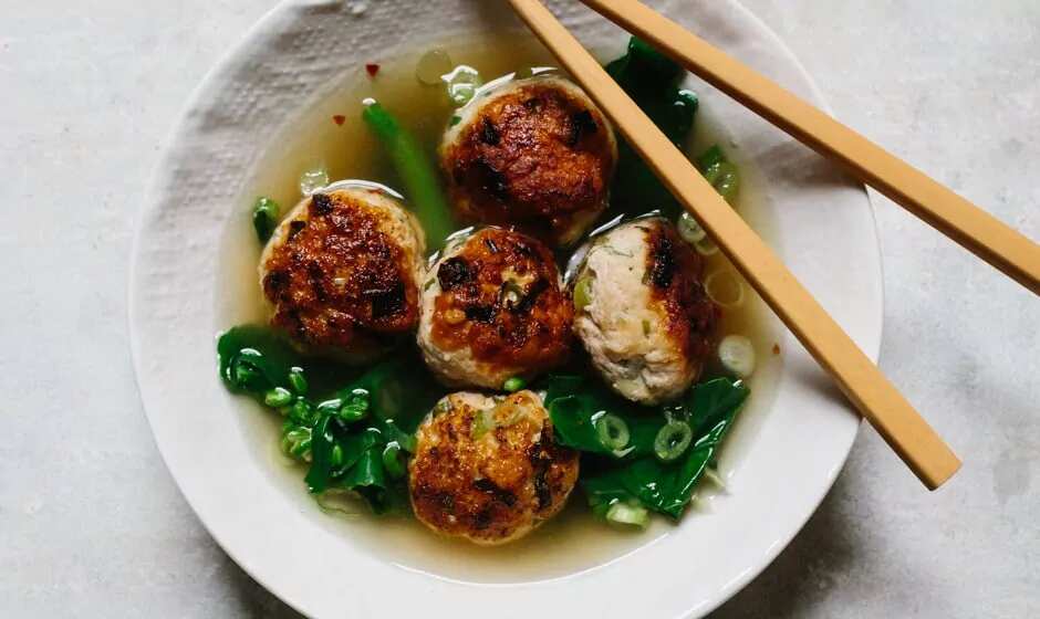 How to make Asian Chicken Rice Balls & Broth Recipe
