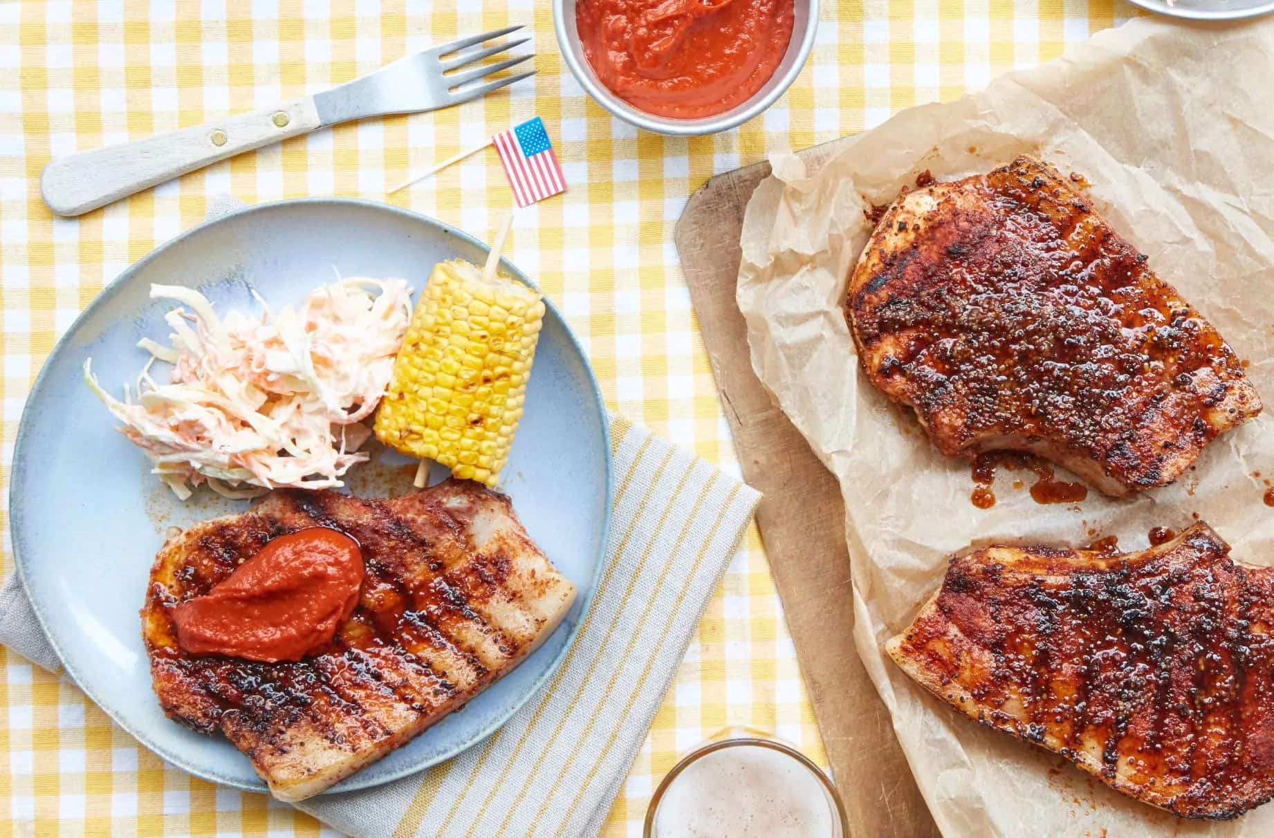 How to make American-style Pork Chops With Barbecue Sauce Recipe