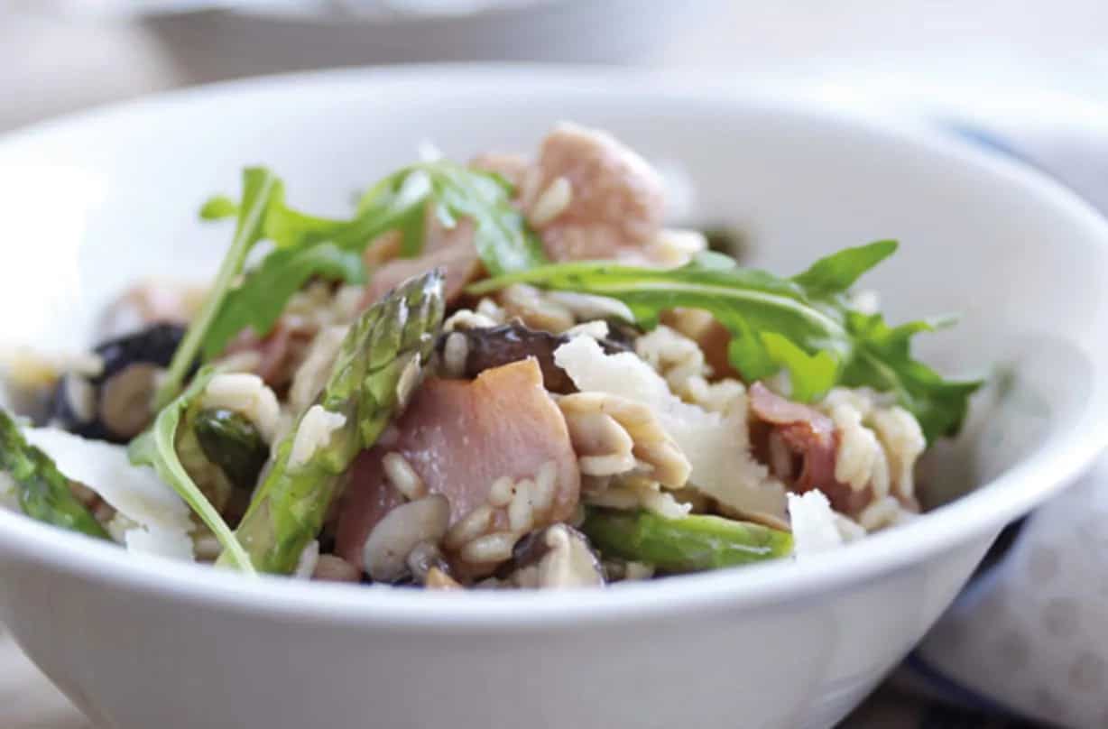 How to make Bacon, Mushroom And Rocket Risotto Recipe