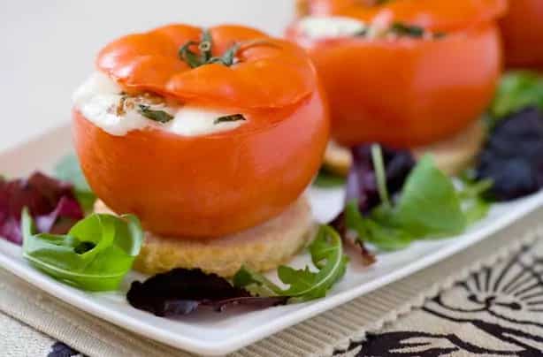 How to make Goat's Walnut And Goat Cheese Stuffed Roasted Tomatoes Recipe