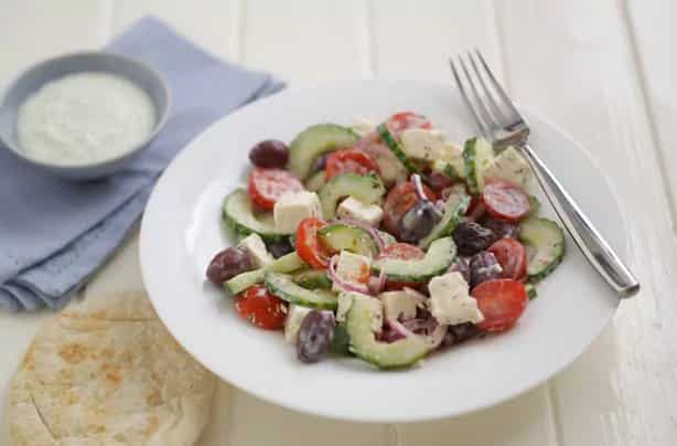 How to make Greek Salad With Honey And Mint Dressing Recipe