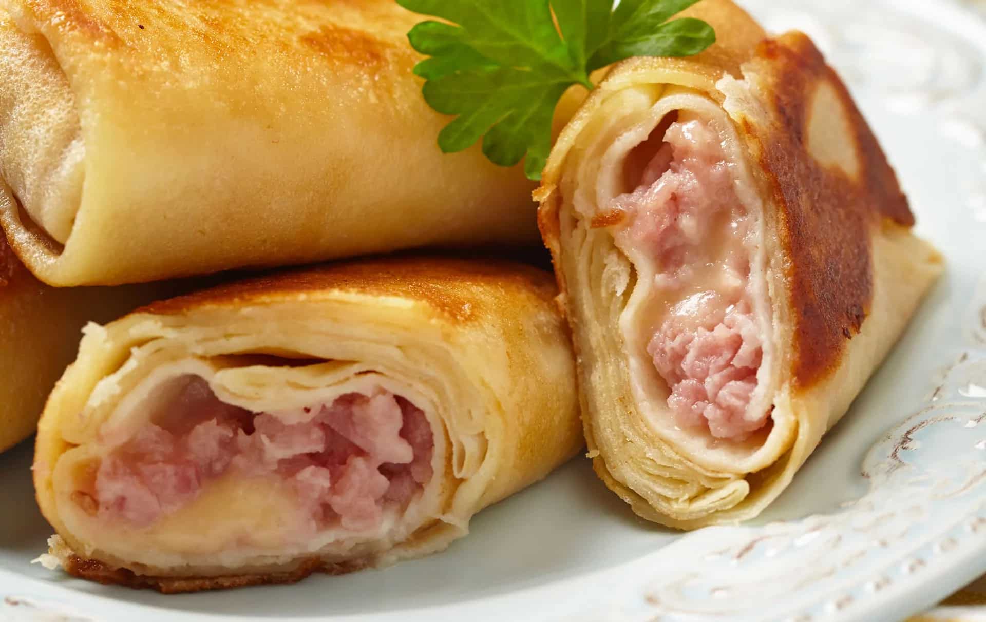 How to make Ham And Cheese Pancake Rolls Recipe