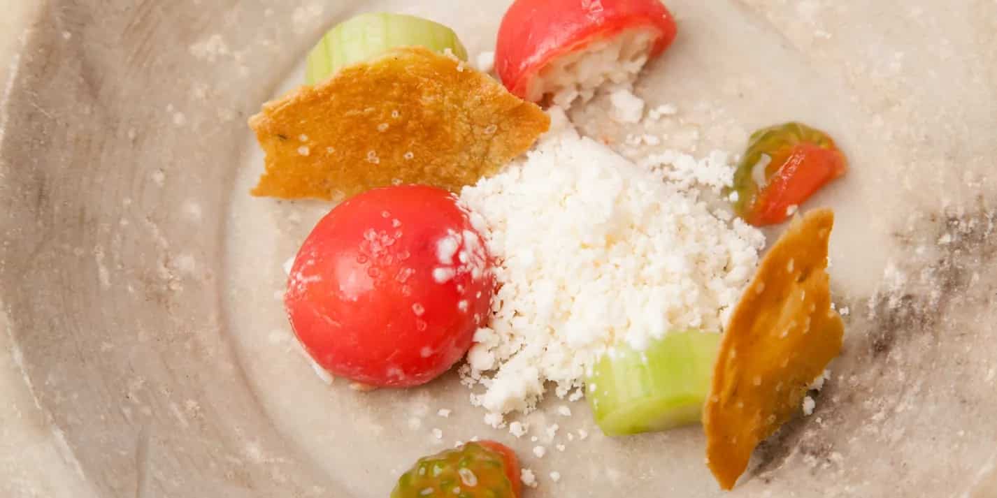 How to make Compressed Tomato With Crab And Horseradish Recipe
