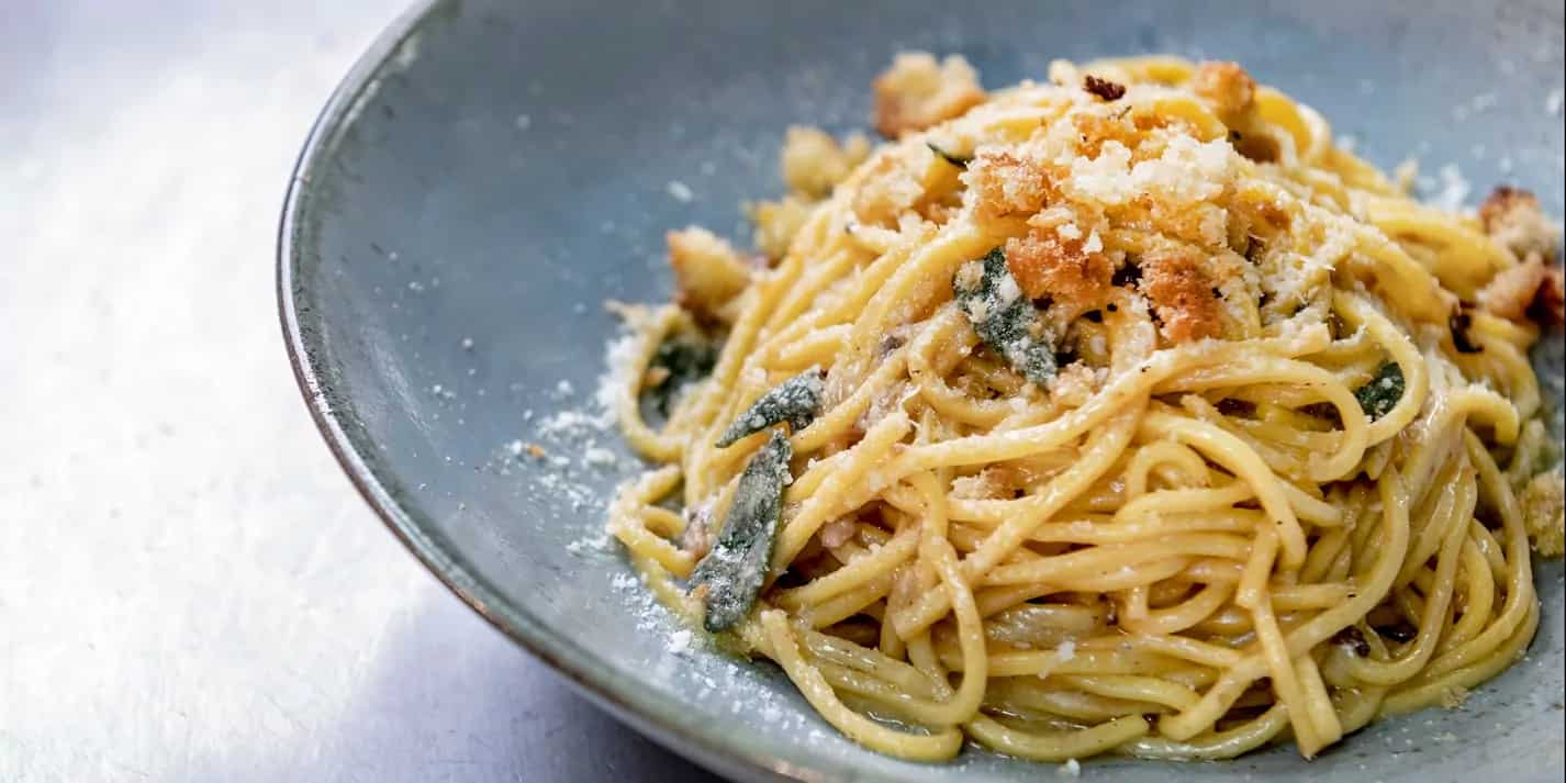How to make Spaghetti With Lemon, Anchovy, Sage And Pangrattato Recipe