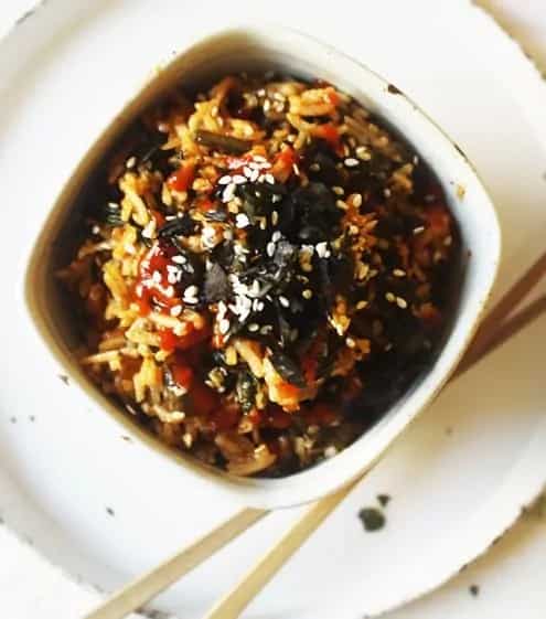 How to make Fried Rice With Kimchi And Spinach Recipe
