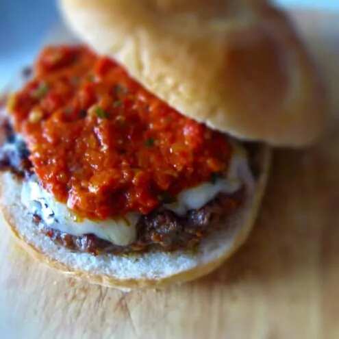 How to make Spanish-style Chorizo And Romesco Burgers With Manchego Cheese Recipe