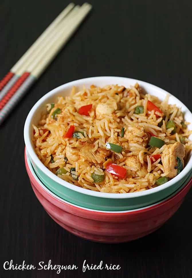 How to make Schezwan Chicken Fried Rice Recipe