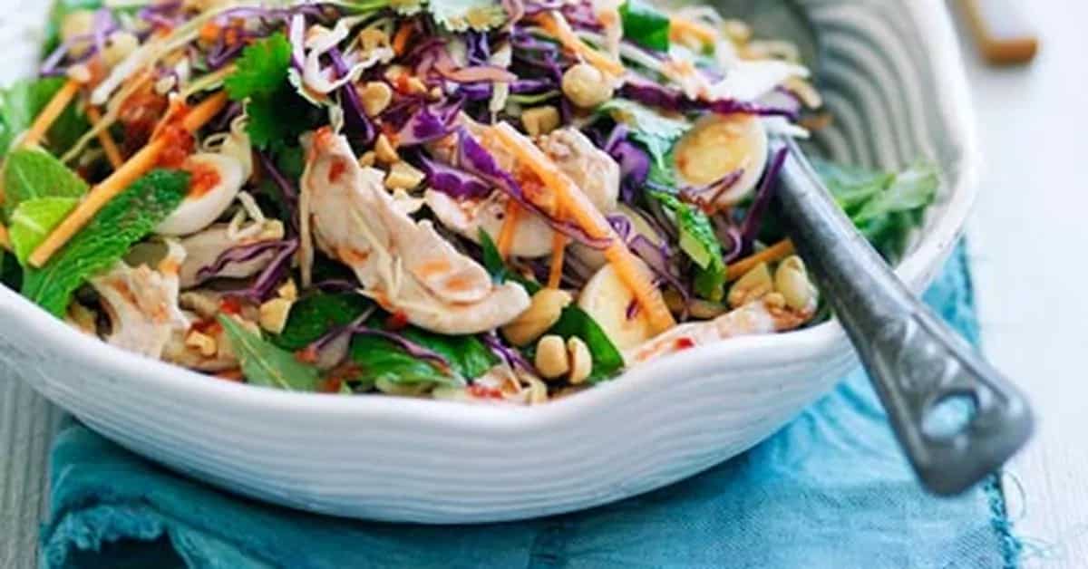 How to make Saigon Chicken And Cabbage Salad With Quail Eggs Recipe