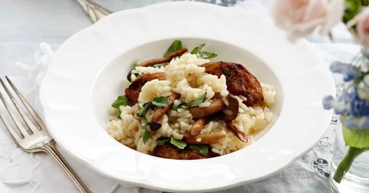 How to make Quail, Mushroom And Watercress Risotto Recipe